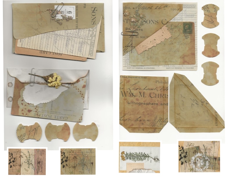 Digital - Golden Floral Notes Pages & Ephemera Digital Kit - Pressed ...