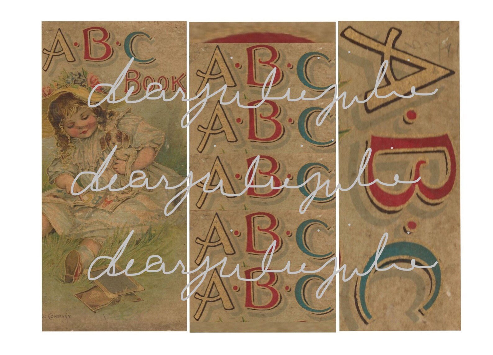 Digital Delux Antique ABC Journal Pages & Ephemera Digital | Etsy