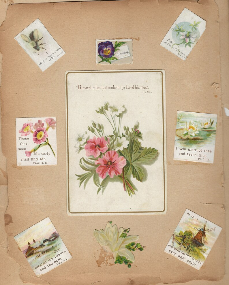 Digital Childrens Antique Bible Verse Cards 2 Ephemera - Etsy