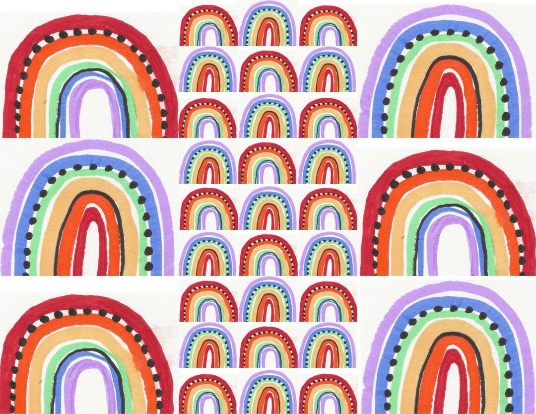 Digital Delux - Rainbow Doodle Background Journal Pages & Ephemera ...