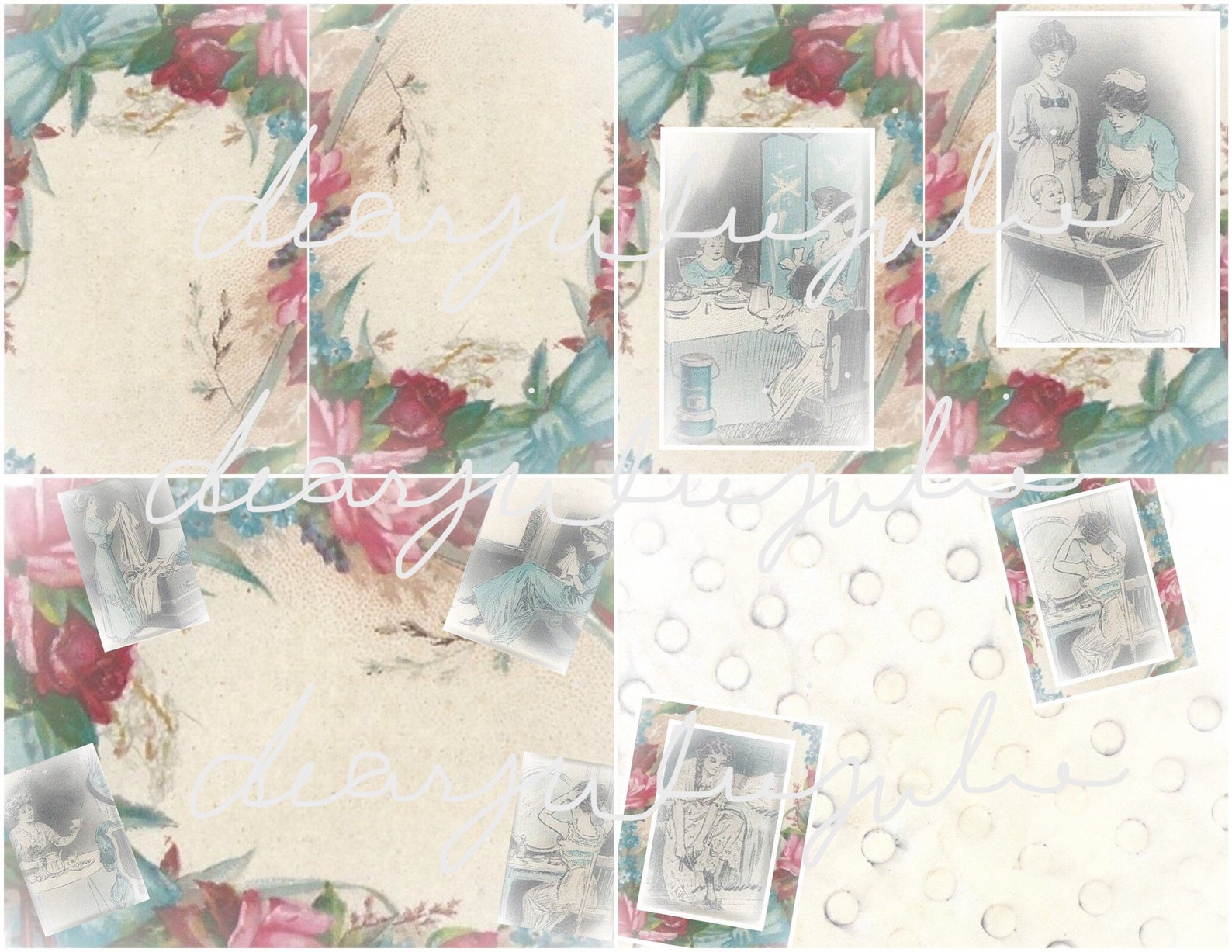 Digital A day in the Life journal pages & ephemera digital | Etsy