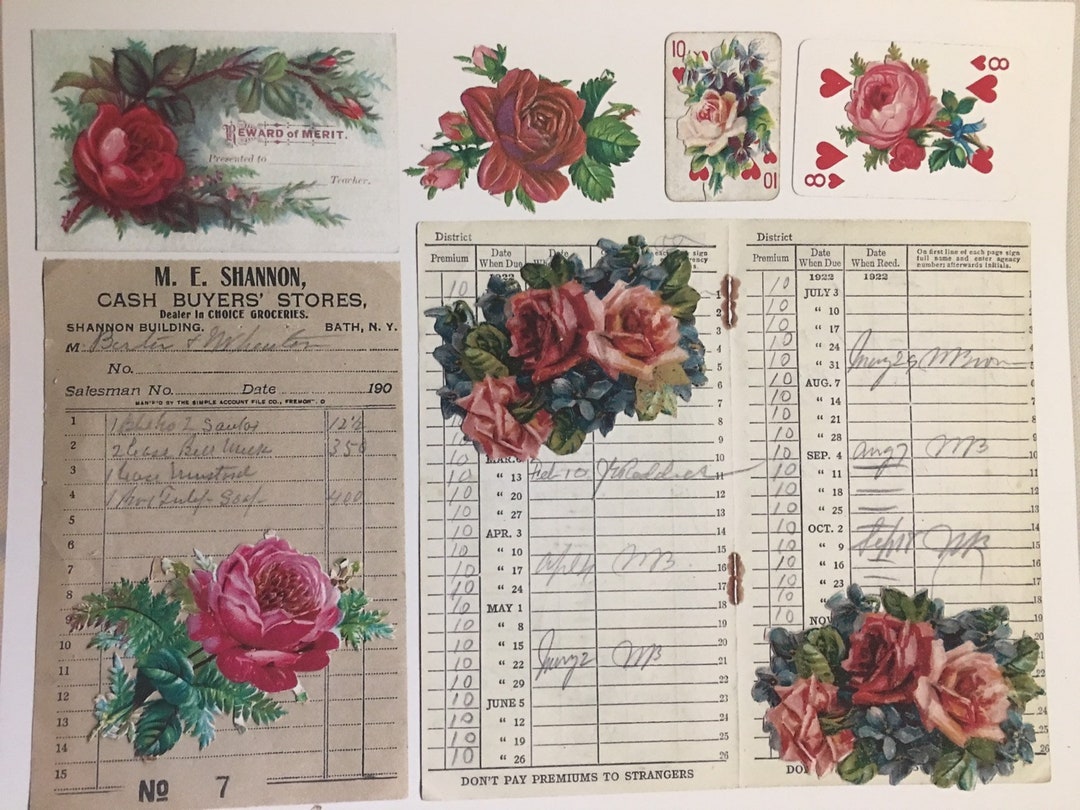 Digital - Roses Roses Ephemera Digital Kit ... Digital Antique ...