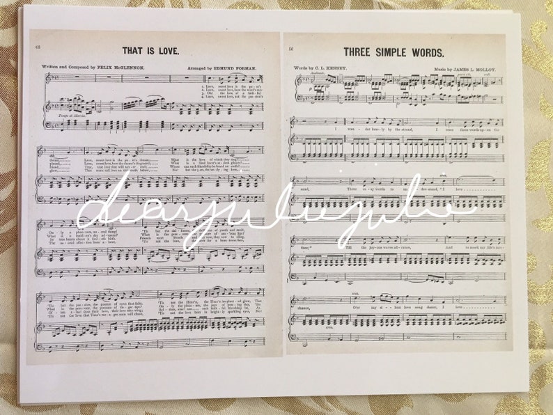 Digital Music Old Fashioned Love Songs Music Pages & - Etsy