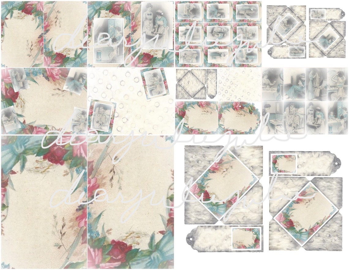 Digital A day in the Life journal pages & ephemera digital | Etsy