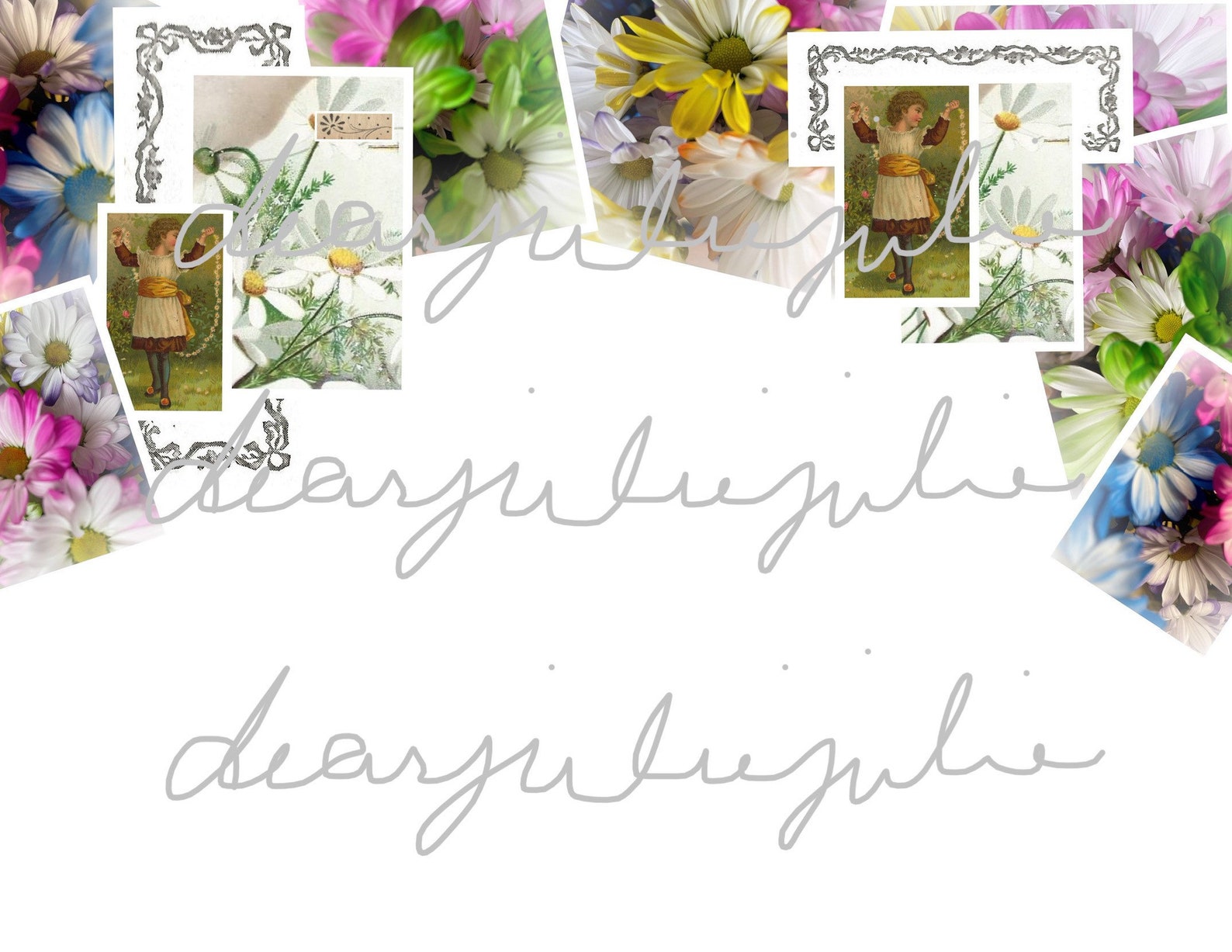 Digital Daisy Colorful Daisy Journal Pages & Ephemera | Etsy