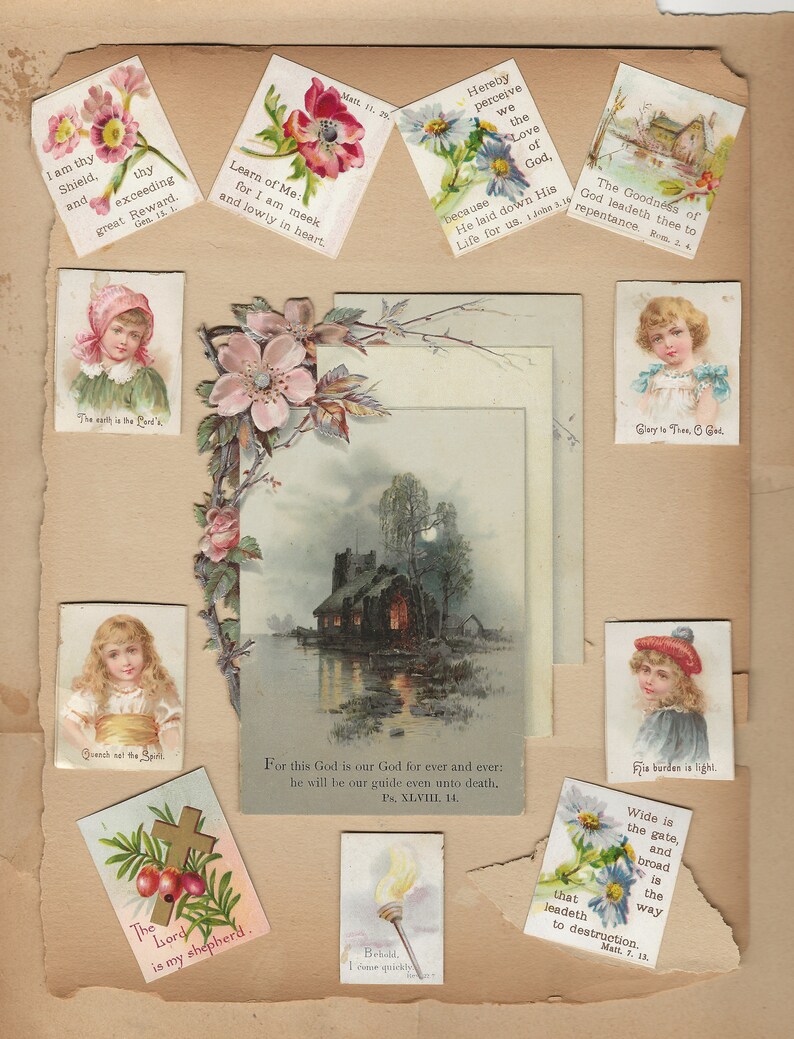 Digital Childrens Antique Bible Verse Cards 2 Ephemera - Etsy