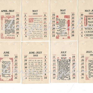 Digital - Calendar With Quotes 1915 Digital Kit ~ Digital Antique ...