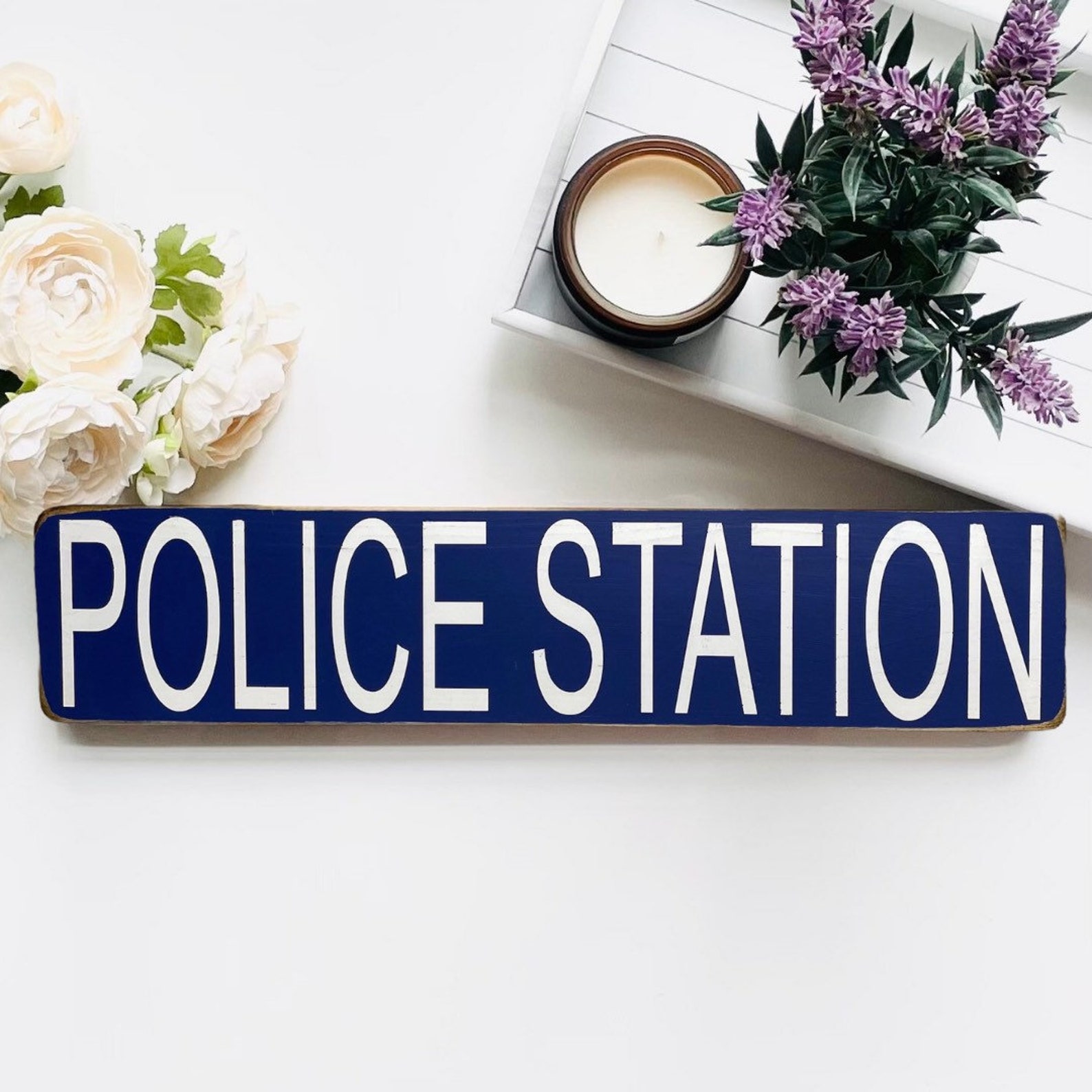 Police Station Police Blue and White Elegant Beautiful Home - Etsy UK