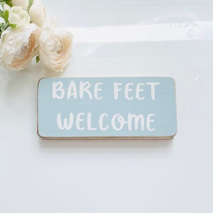 Bare Feet Welcome Sign, Beach Sign,family Vintage Style Wooden Sign ...