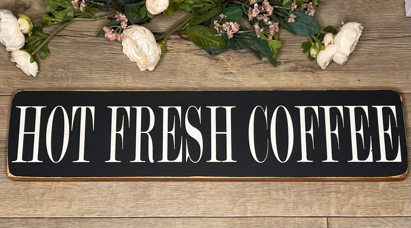 Large Hot Fresh Coffee sign coffee lovers handmade sign for | Etsy
