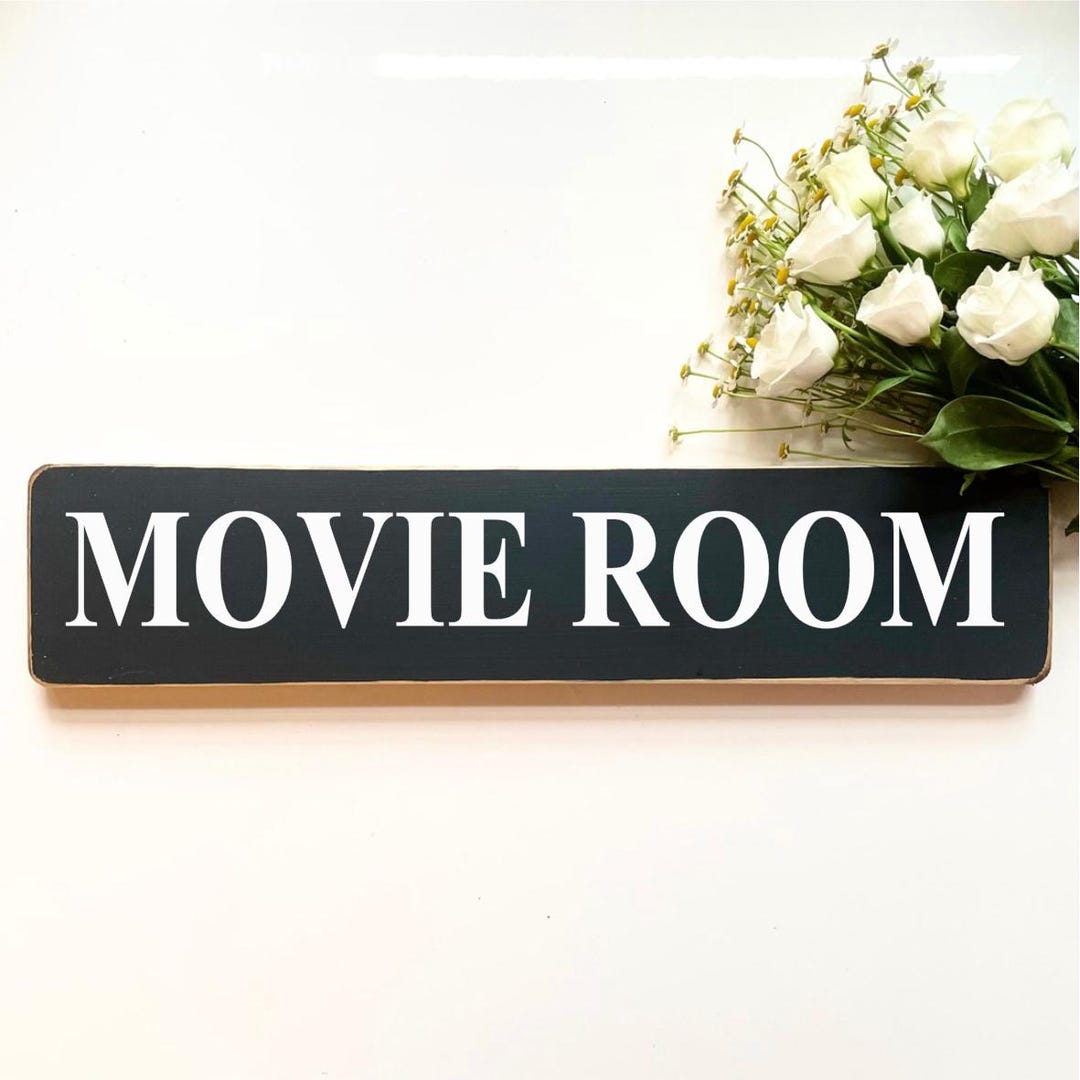Movie Room,classic Sign Modern Black & White Design Handmade Sign Home ...