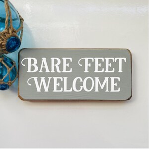Bare Feet Welcome Sign, Beach Sign,family Vintage Style Wooden Sign ...