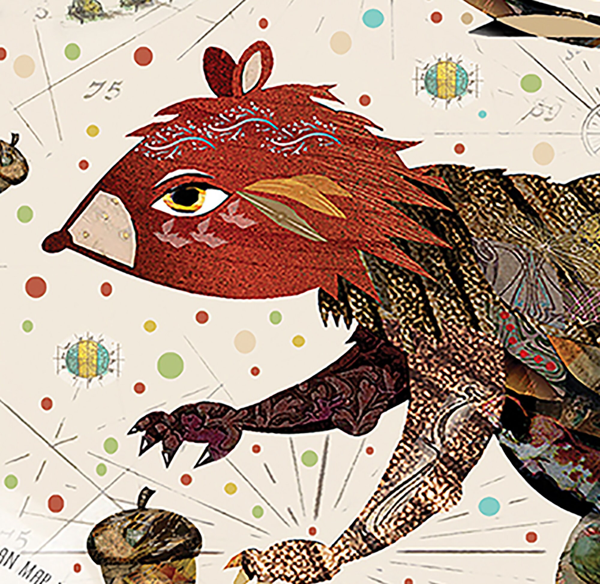 Squirrels Treasure Map Original Digital Collage Archival Paper Artist ...