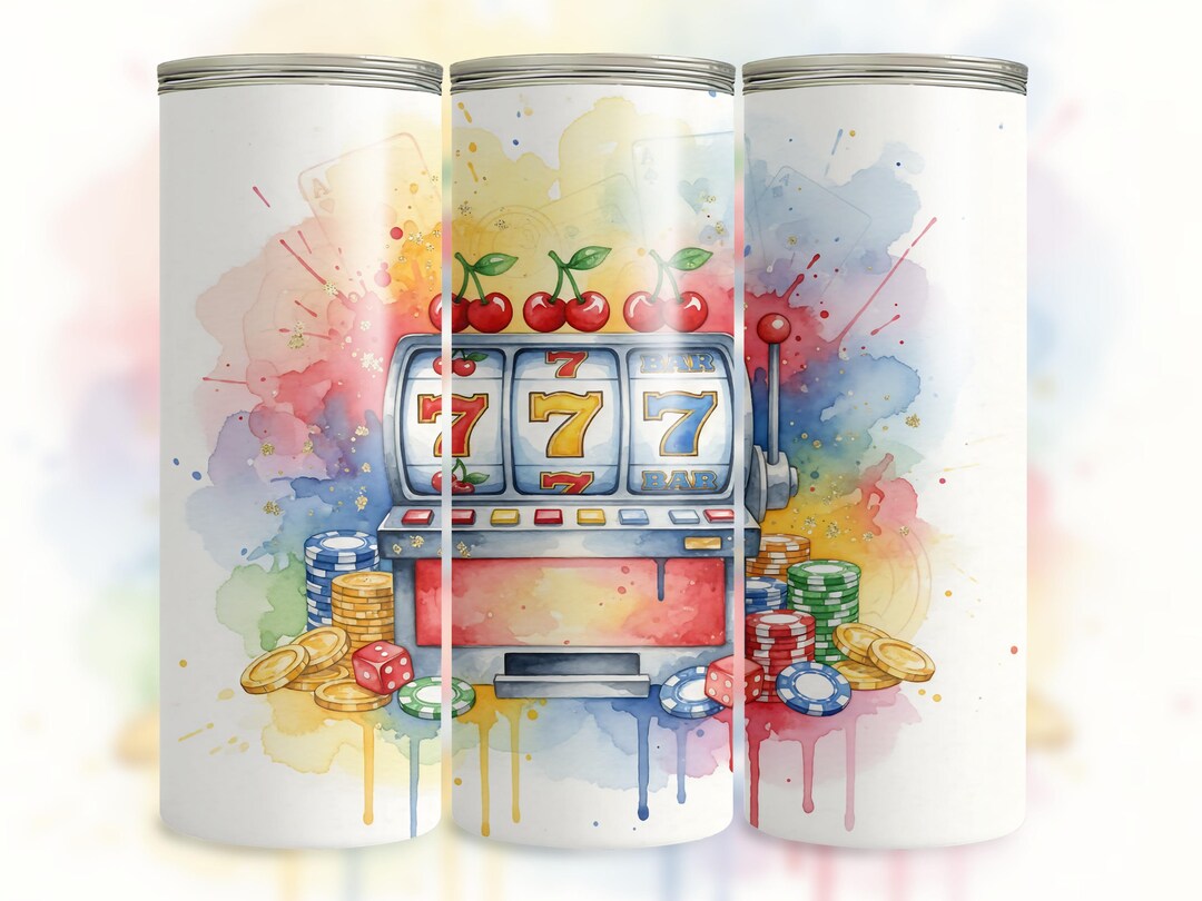 Jackpot Slot Machine: 20 Oz, PNG, Seamless, Watercolor Casino, Lucky ...