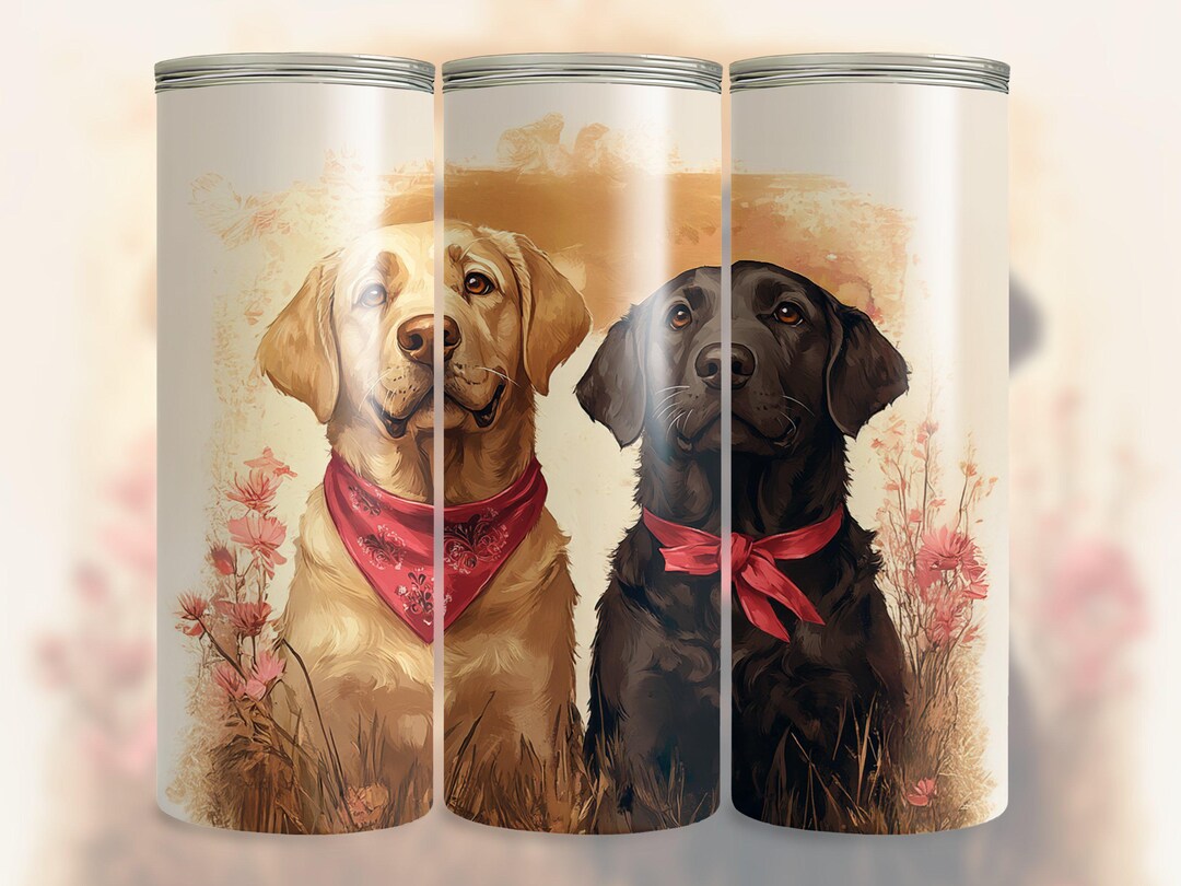Labrador Retriever Tumbler Wrap: Yellow & Black Labs With Bandanas ...