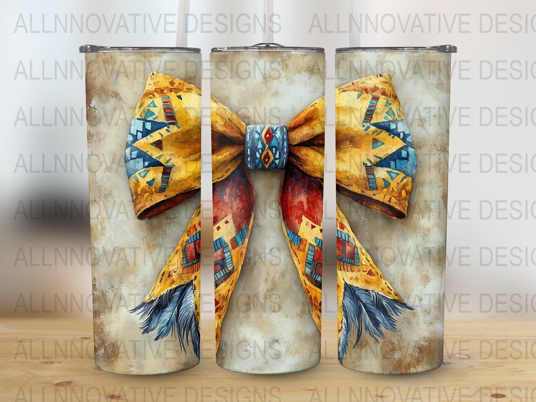 Native American Inspired Tumbler Wrap, Western Aztec Bow Design, 20 Oz ...