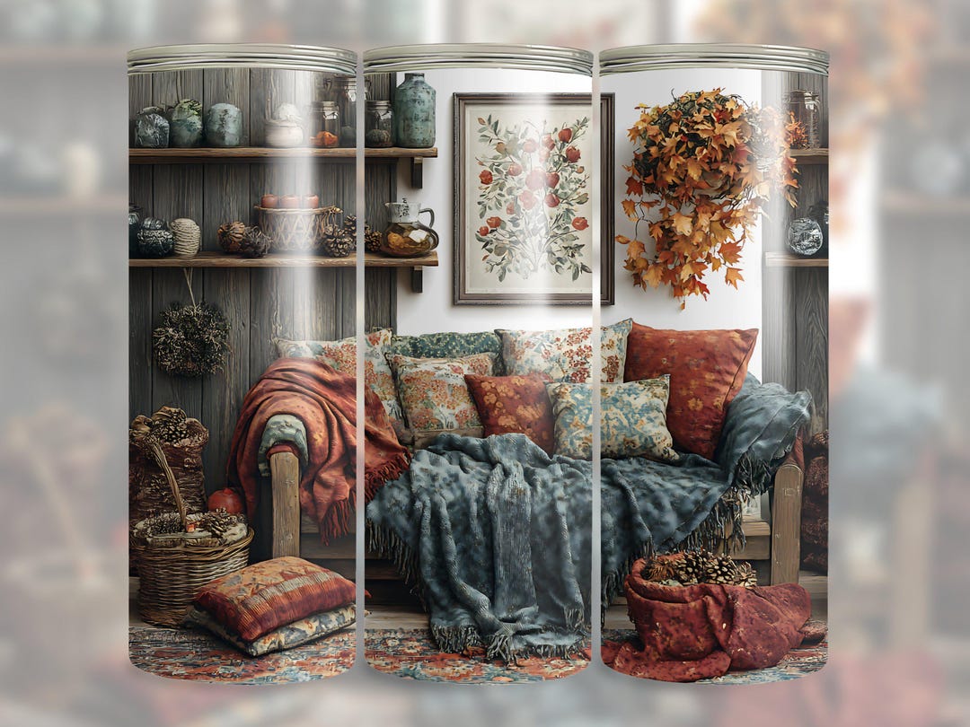 Cozy Fall Cottagecore Tumbler Wrap, Autumn Rustic Home Aesthetic, Warm ...