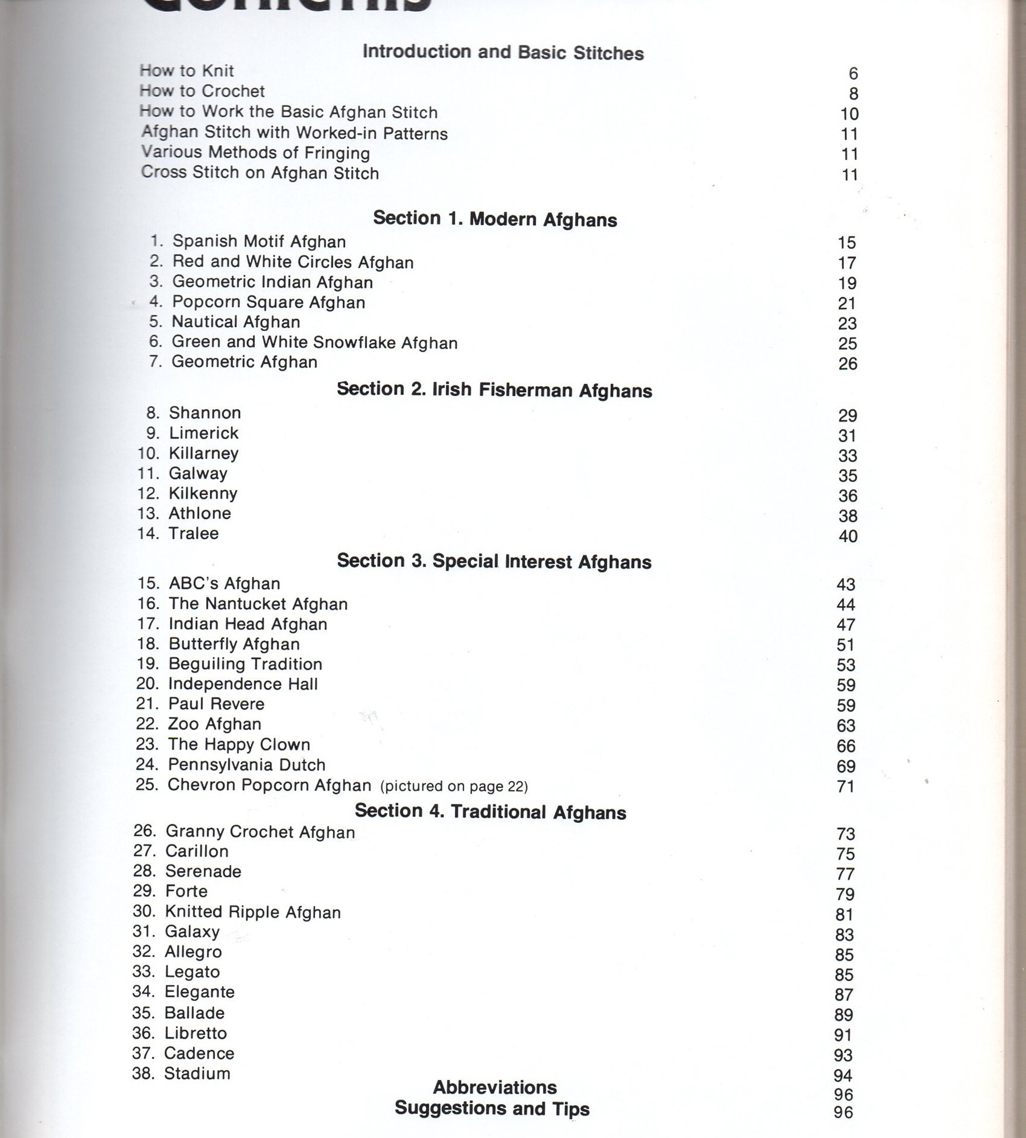 Afghans Traditional & Modern 70s Knit and Crochet Pattern Book Bonita ...