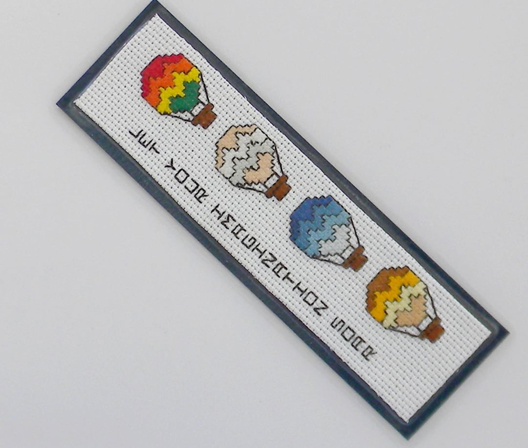 Bookmark Hot Air Balloons Completed/finished Cross Stitch Book Mark ...