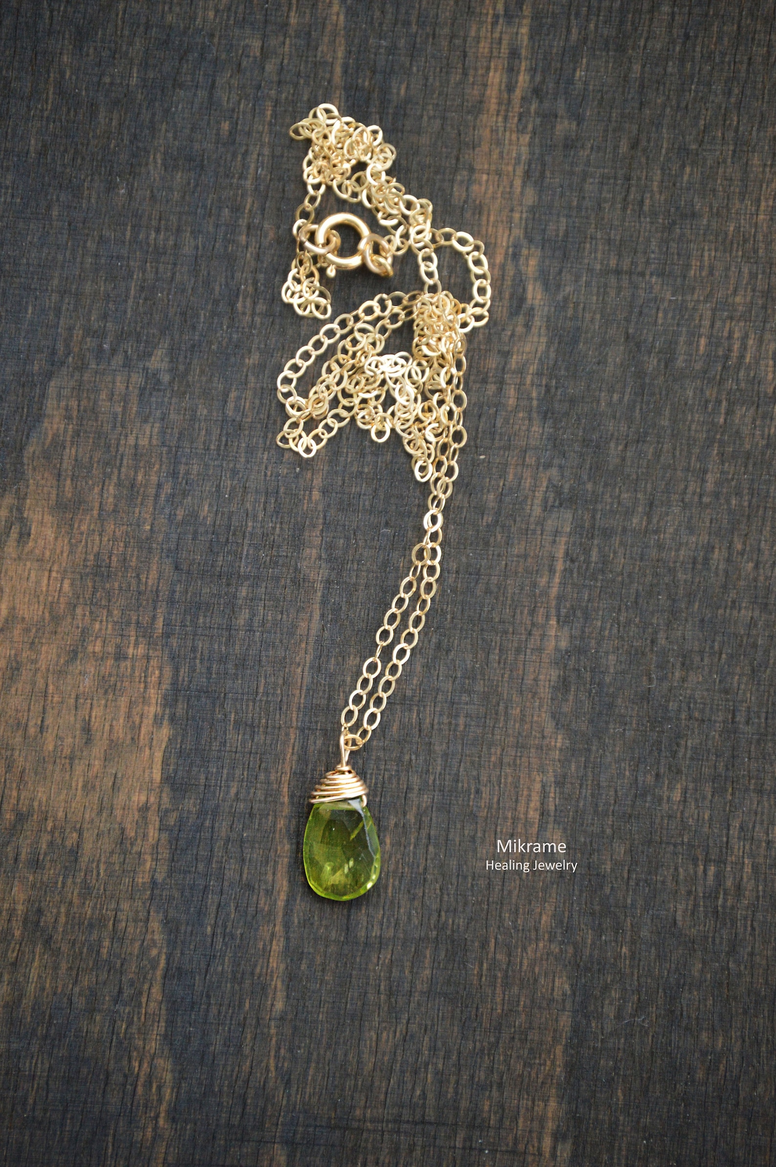 Peridot Pendant Necklace,peridot Pendant,gold Necklace,healing Crystal ...