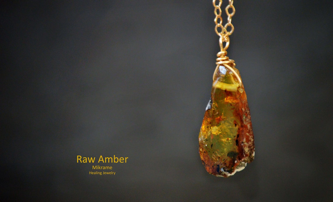 Raw Amber Pendant,genuine Amber,amber Necklace,layering Necklace,mens ...