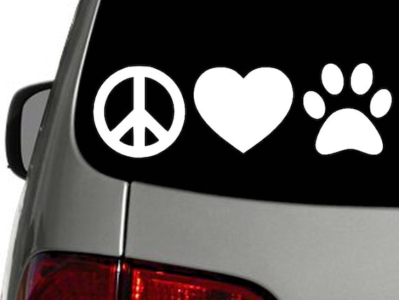 Peace Love Pets Vinyl Decal Sticker White High Quality - Etsy