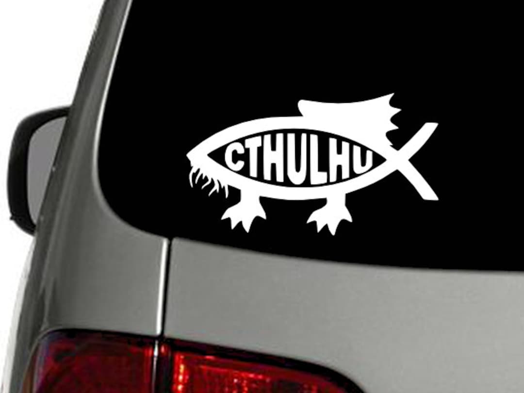 Cthulhu Fish Emblem, Vinyl Decal Sticker, White, High Quality - Etsy