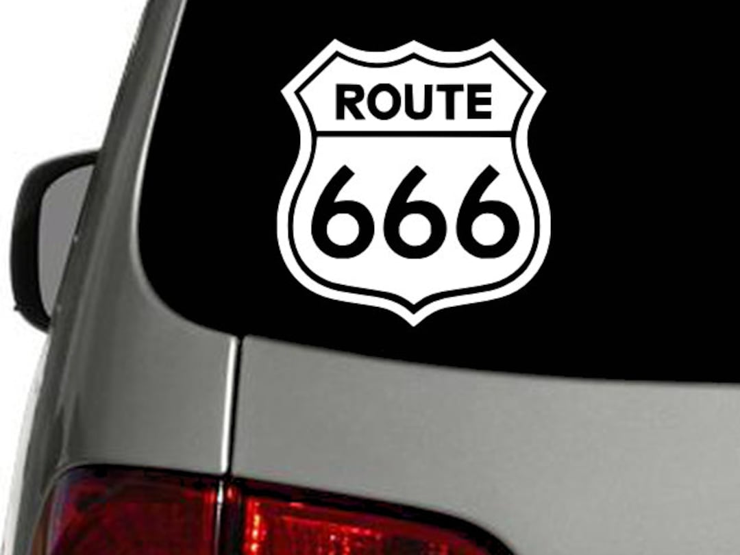 Route 666 Highway Sign, Vinyl Decal Sticker, White, High Quality - Etsy