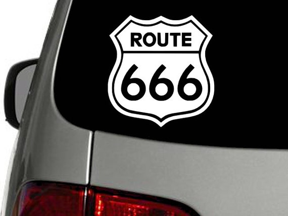 Route 666 highway sign vinyl decal sticker white high | Etsy
