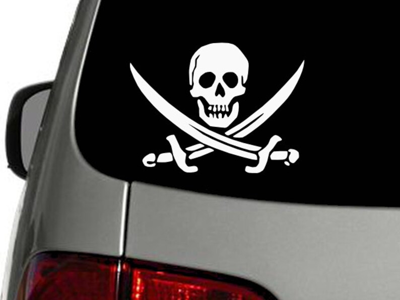 Jolly Roger Prate Flag Vinyl Decal Sticker White High - Etsy