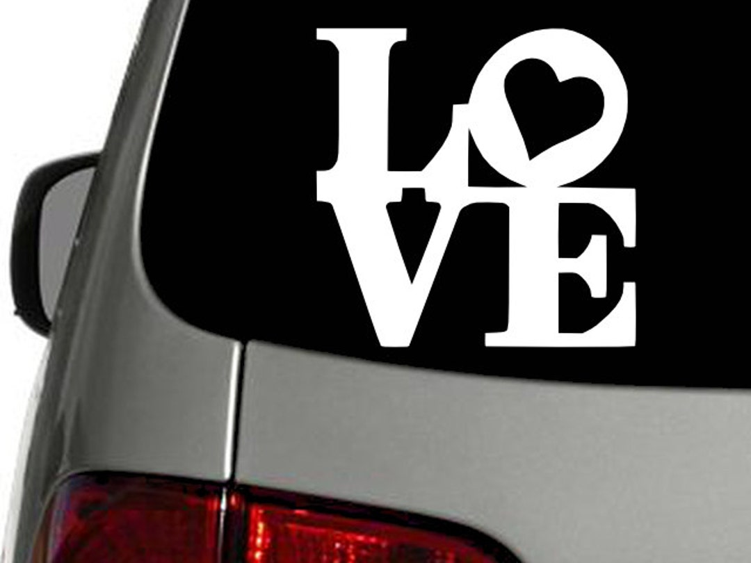 LOVE Vinyl Decal Sticker White High Quality - Etsy