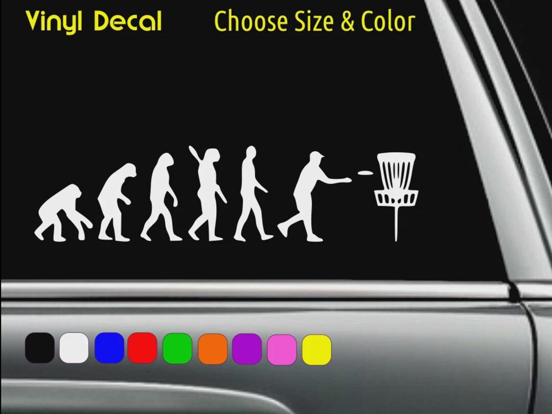 DISC GOLF EVOLUTION Vinyl Decal Car Wall Window Sticker Choose Size and ...