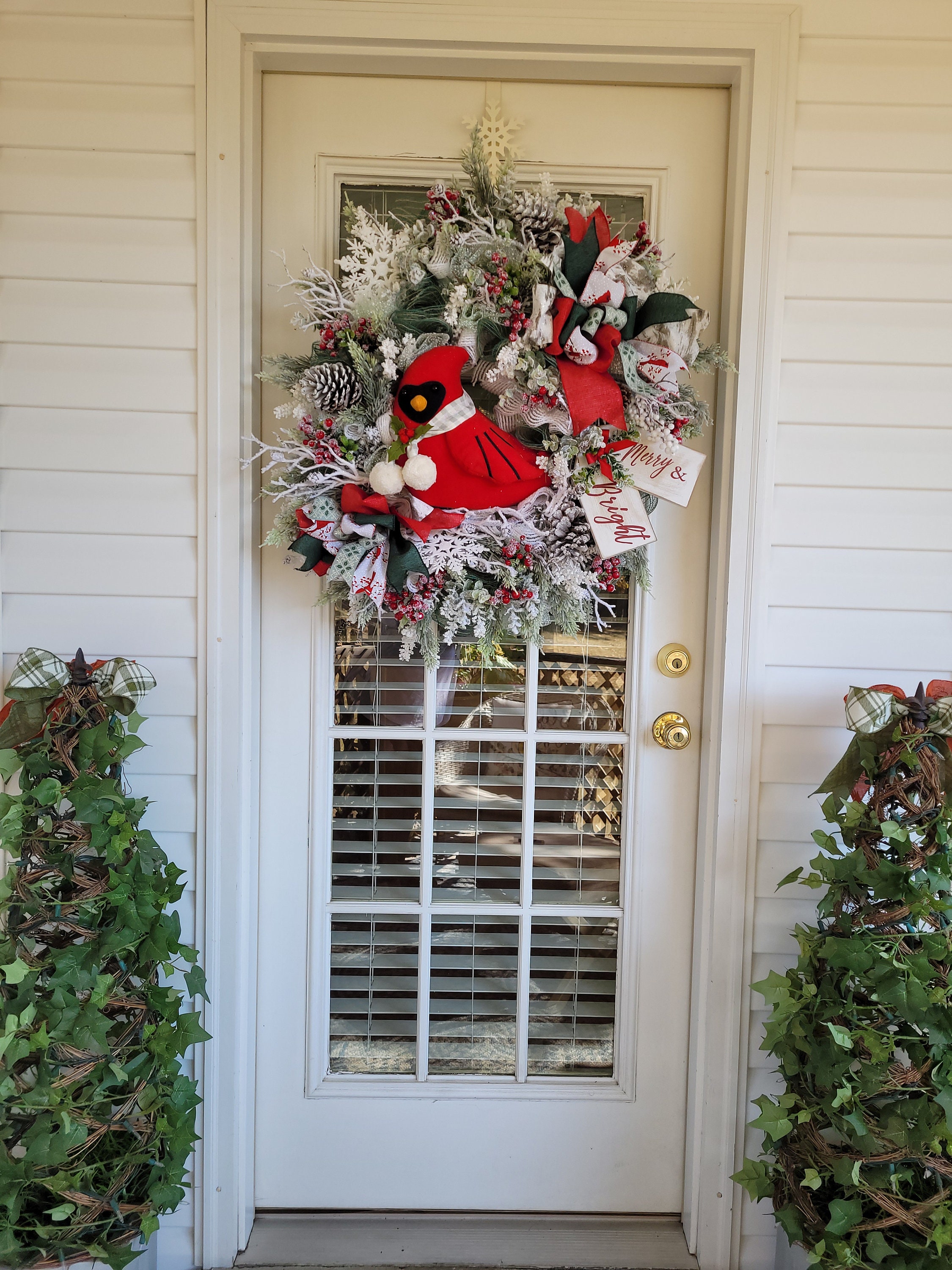 Cardinal, Cardinal Wreath, Winter Decor, Christmas, Holiday, Winter ...
