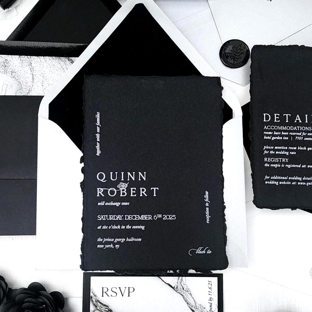 Modern White Ink Wedding Invite Sample: Invitation With Silver Accents ...