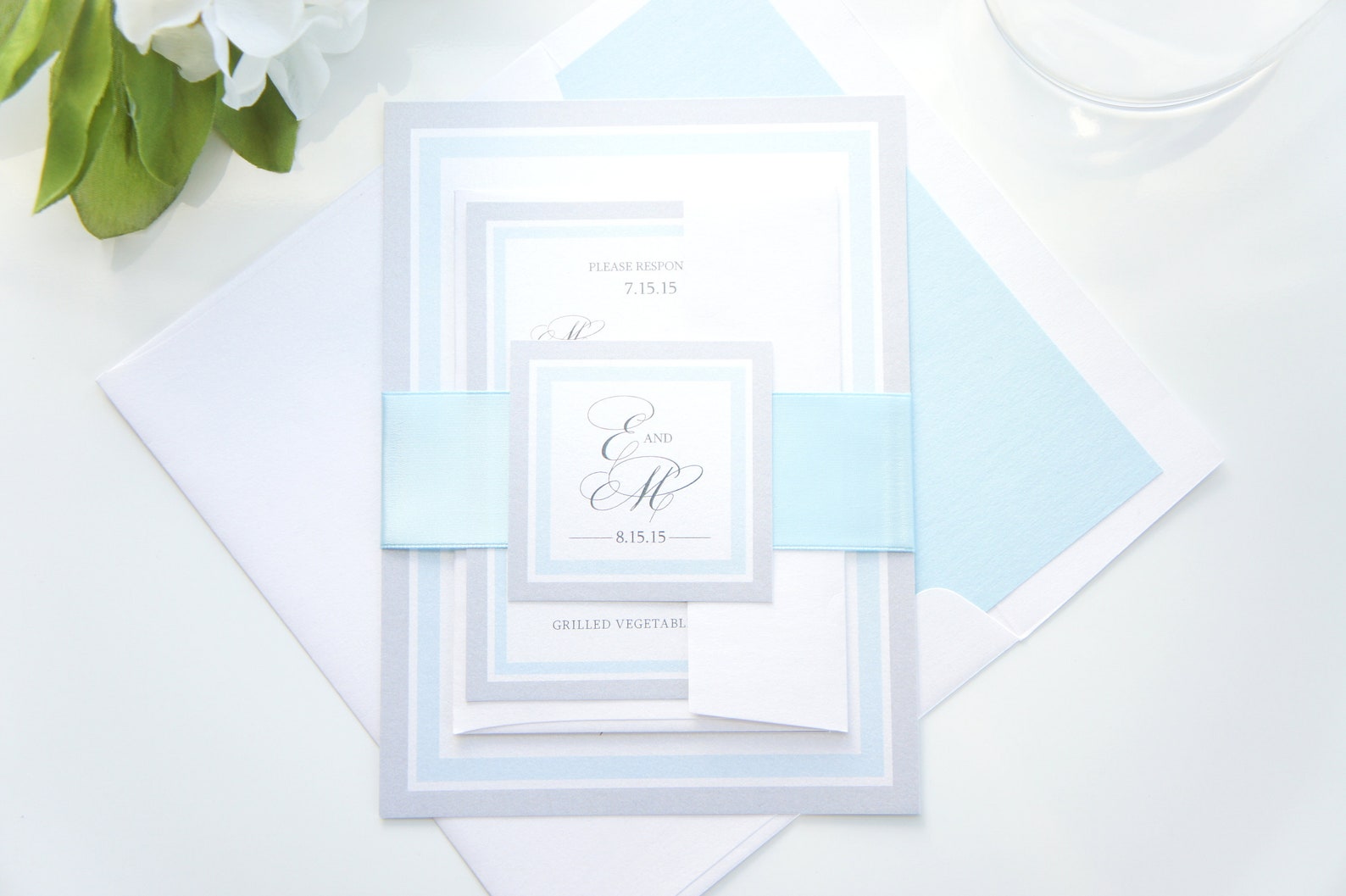 Light Blue Wedding Invitation Baby Blue Wedding Invitation | Etsy