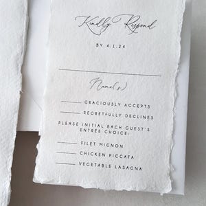 Deckle Edge Wedding Invitation Suite: Purple Ribbon & Wax Seal - Etsy