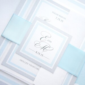 Light Blue Wedding Invitation, Baby Blue Wedding Invitation, Blue and ...