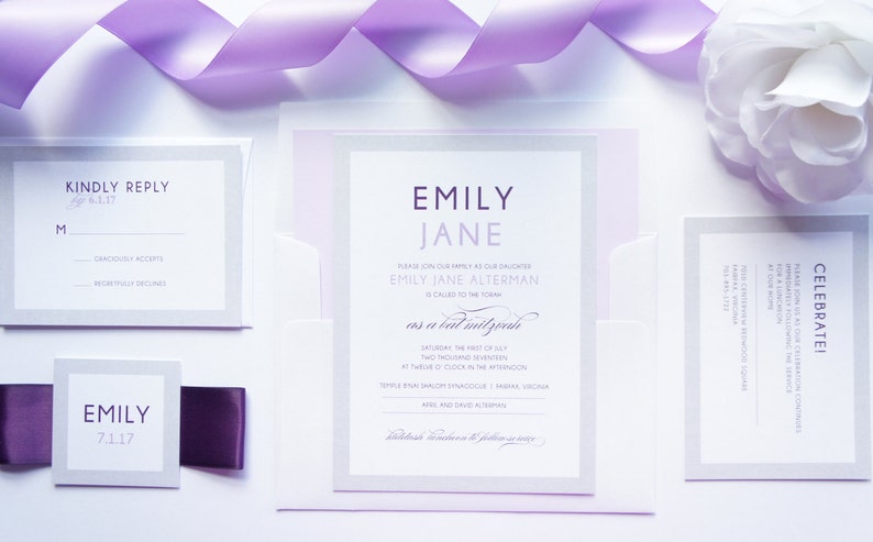 Bat Mitzvah Invitations Custom Bat Mitzvah Invitation Set - Etsy