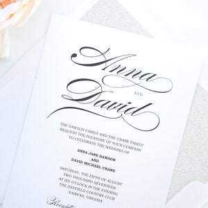 Elegant Wedding Invitation Suite Calligraphy Wedding - Etsy