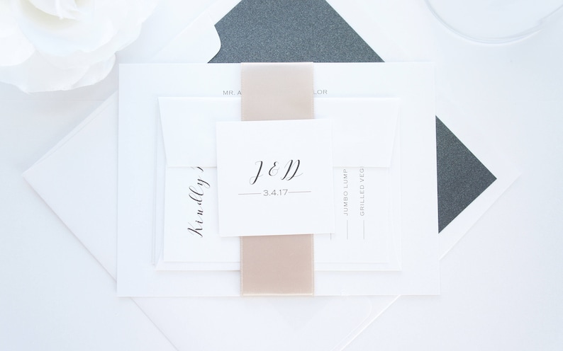Modern Script Wedding Invitations Modern Calligraphy Wedding - Etsy