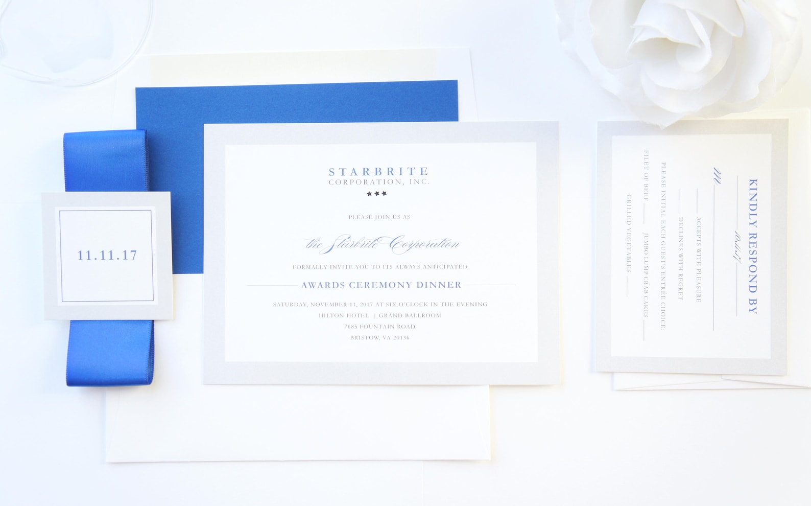 Corporate Invitation, Royal Blue, Gala Invitation, Charity Event ...