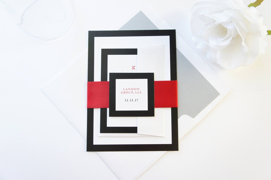 Awards Ceremony Invitation, Red and Black, Gala Invitation, Company ...