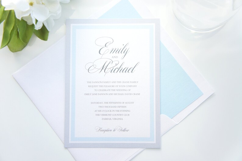 Light Blue Wedding Invitation Baby Blue Wedding Invitation | Etsy