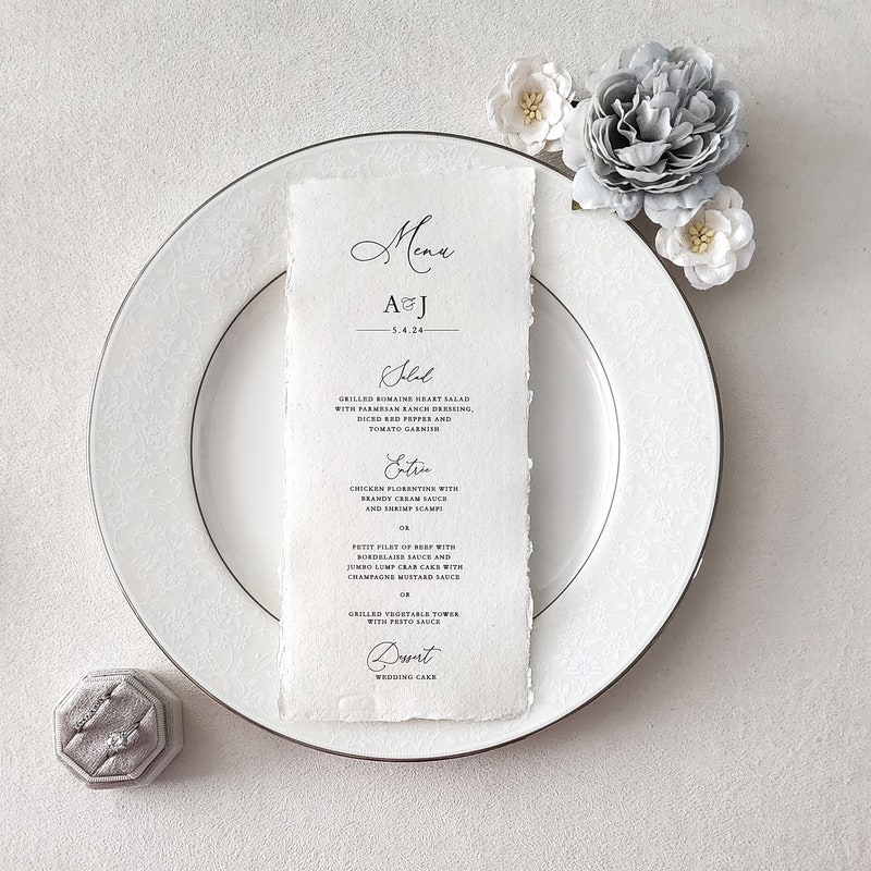 Wedding Menu Cards - Etsy