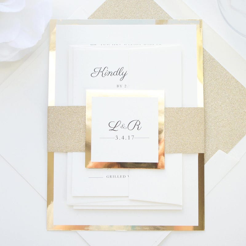 Gold Wedding Invite - Etsy