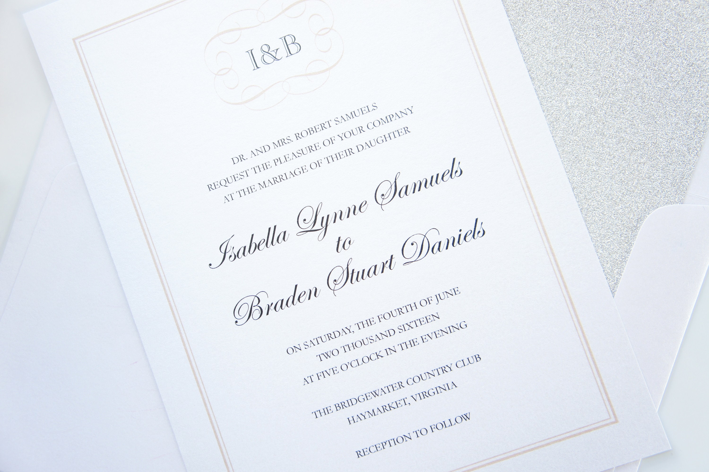 Champagne Wedding Invitation Elegant Wedding Invitations | Etsy