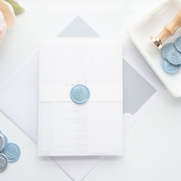 Dusty Blue Wedding Invitations - Etsy