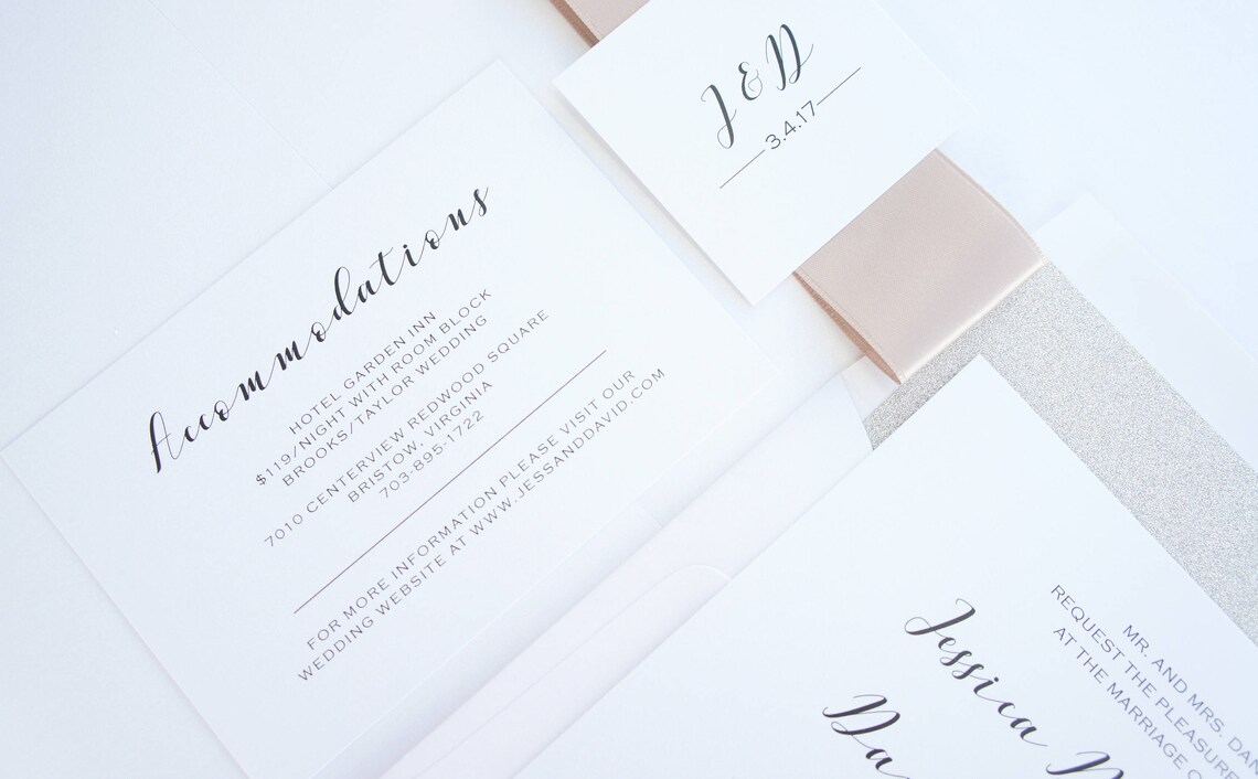 Modern Script Wedding Invitations, Modern Calligraphy Wedding ...