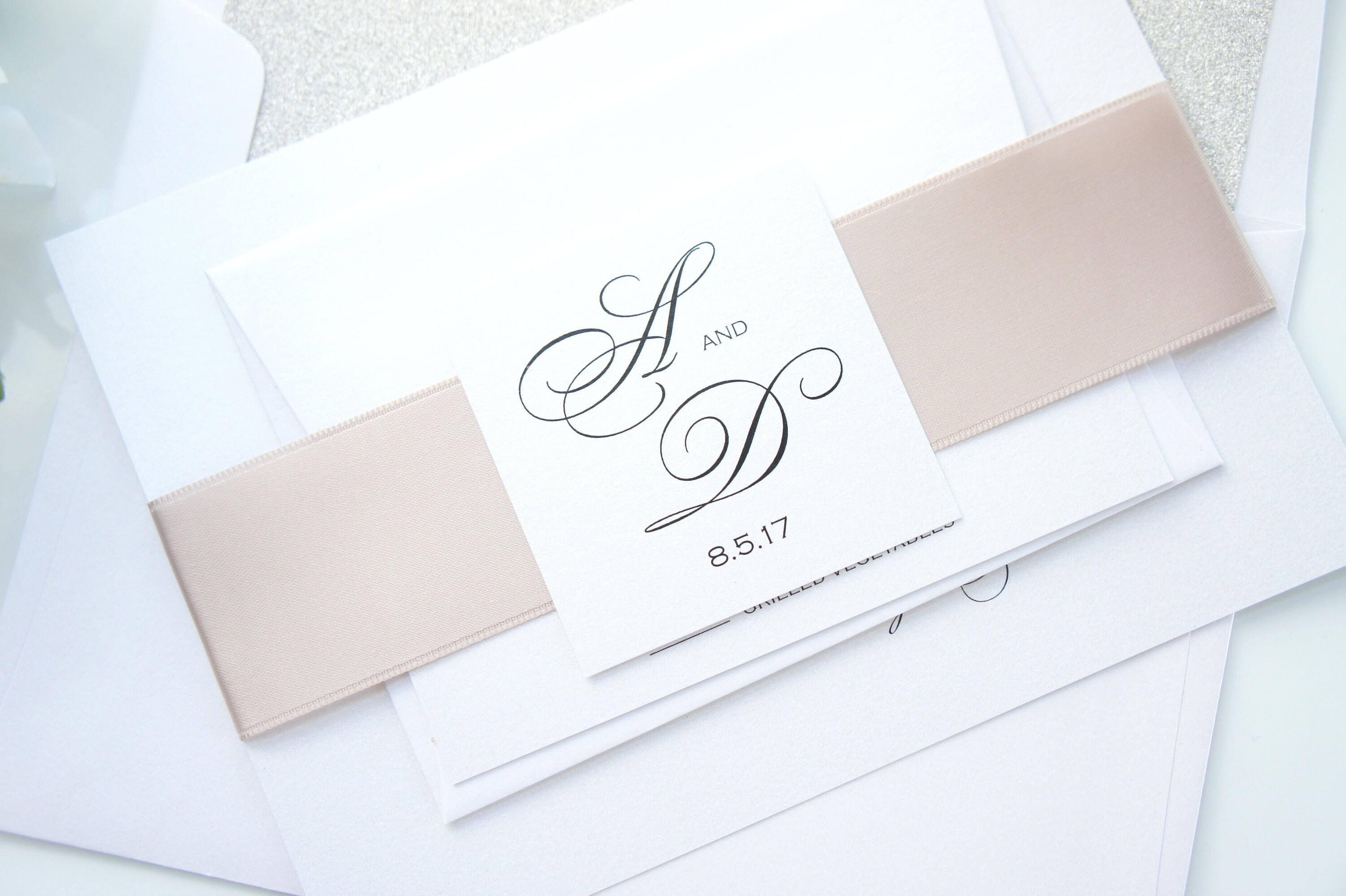 Traditional Wedding Invitation Beige Wedding Invitations | Etsy