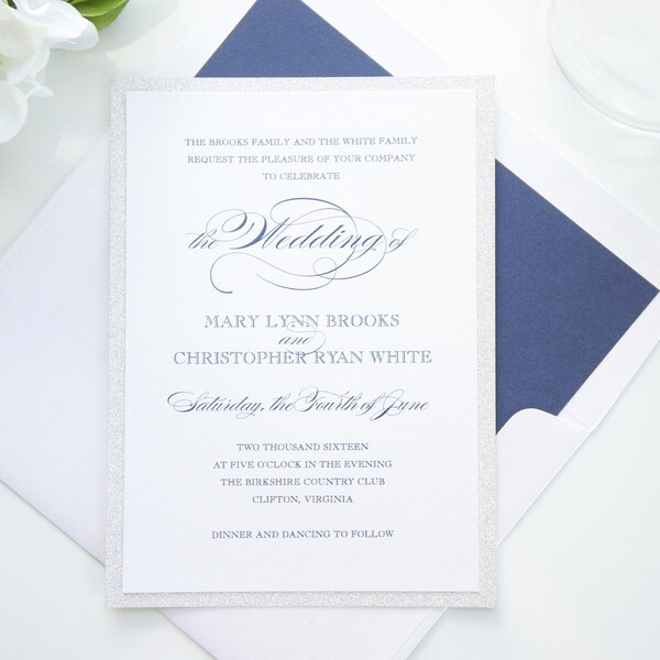 Navy Wedding Invitation - Etsy